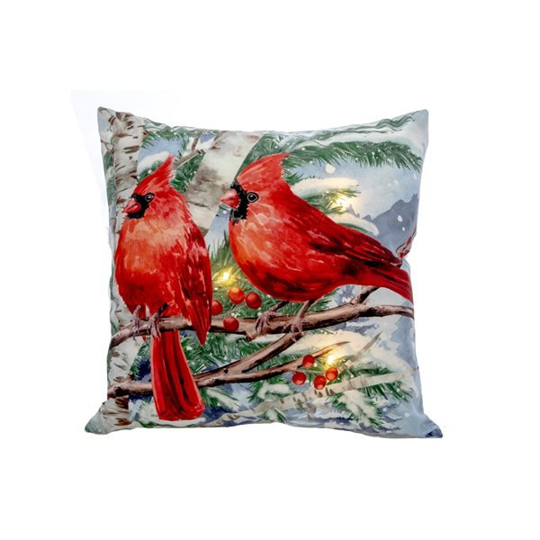IH Casa Decor Two Cardinals LED Velvet Pillow - Set of 2 | RONA