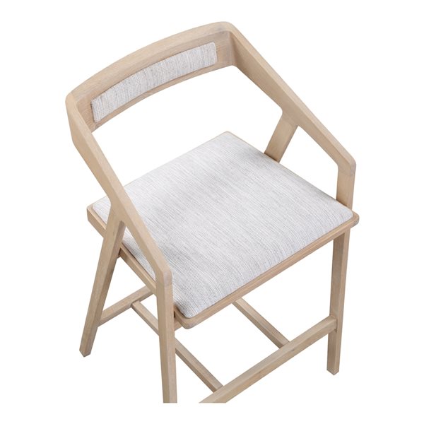 Moe's Home Collection Padma Wood and Light Grey Polyester Counter ...