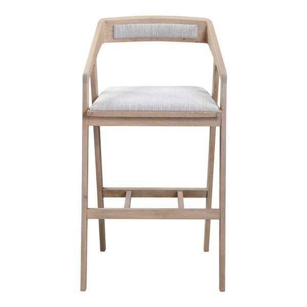 Moe's Home Collection Padma Wood and Light Grey Polyester Bar Height ...