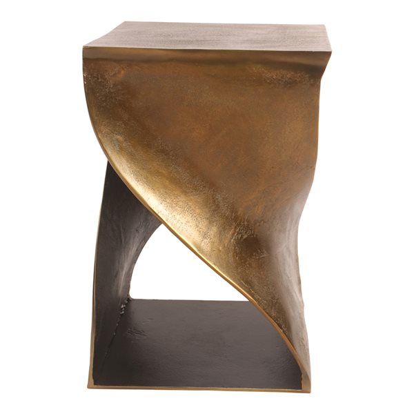Moe's Home Collection Twist Brass Aluminum Square Accent Table QK-1008 ...