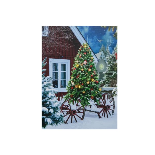 Tableau de Noël sur toile iH casadécor à DEL de 12 po x 16 po avec ...