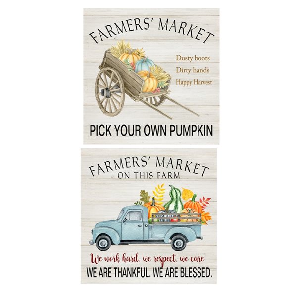 IH Casa Decor 16-in x 16-in Assorted "Farmer's Market" Canvas Wall Sign ...