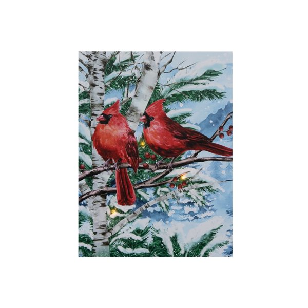Tableau de Noël sur toile iH casadécor à DEL de 12 po x 16 po avec deux ...