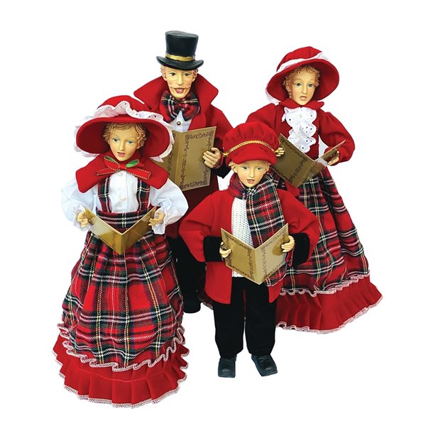 Santa's Workshop 15-in to 18-in Red Plaid Carollers - Set of 4 3640 | RONA