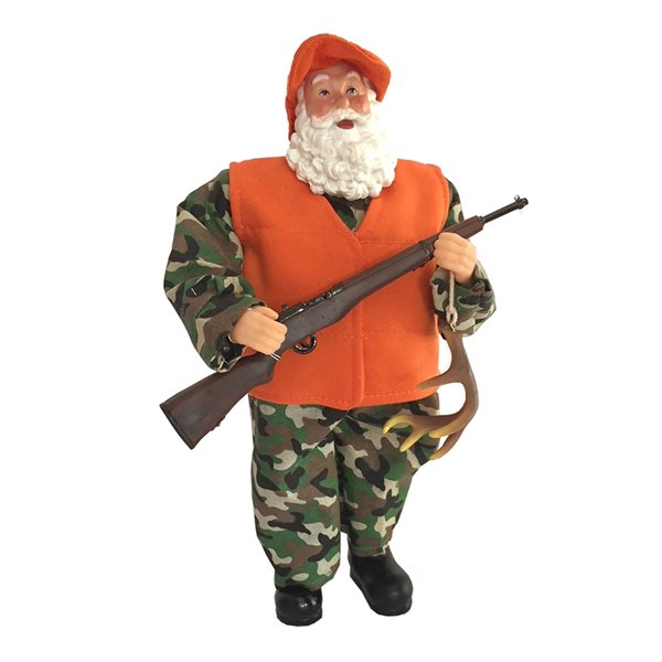 Santa's Workshop 12-in Orange Deer Hunter Santa Figurine 5629 | RONA