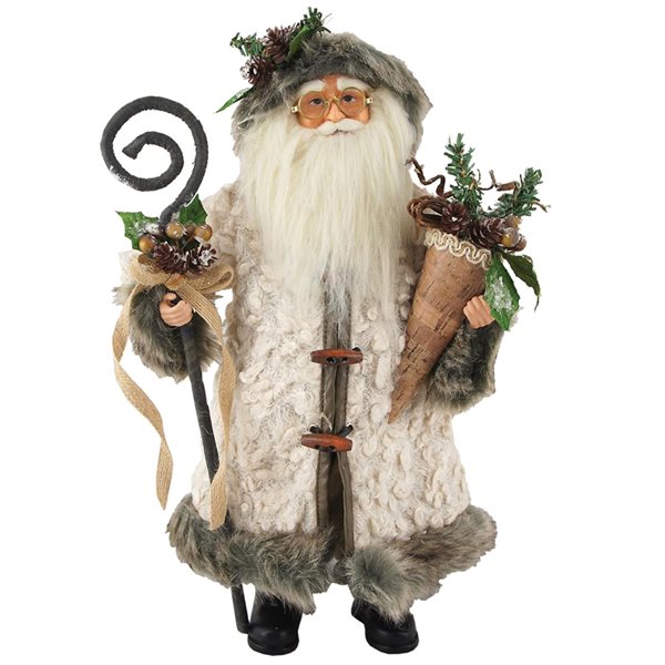 Santa's Workshop 15-in Gathering Woodsman Santa Figurine 7655 | RONA