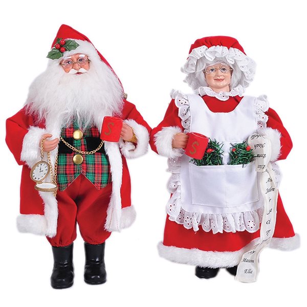 Santa's Workshop 15-in Mr. and Mrs. Claus Figurine - Set of 2 6517 | RONA