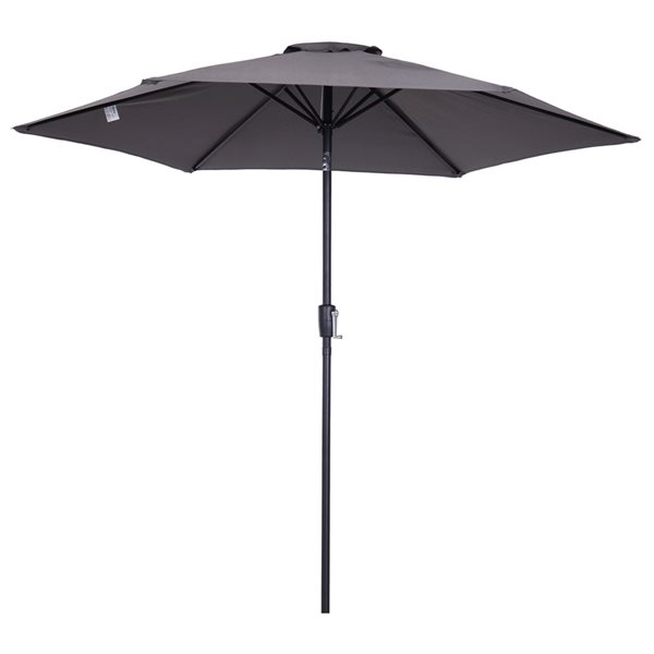 Parasol gris Outsunny de 9 pi avec inclinaison à bouton-poussoir 84D ...