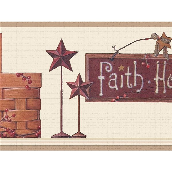 Dundee Deco 7-in Red and Green Self-Adhesive Wallpaper Border | RONA