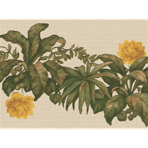 Dundee Deco 7-in Green and Yellow Self-Adhesive Wallpaper Border | RONA