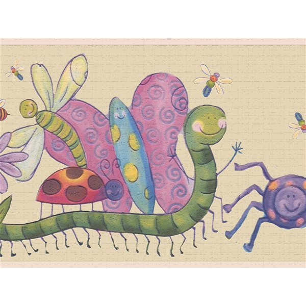 Dundee Deco 7-in Green/Purple Self-Adhesive Wallpaper Border | RONA