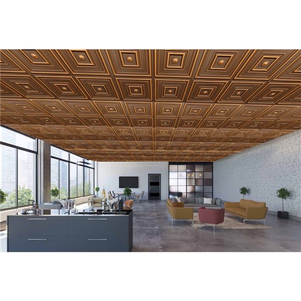 Dundee Deco Falkirk Perth Patchwork 24-in x 24-in Antique Gold Surface ...