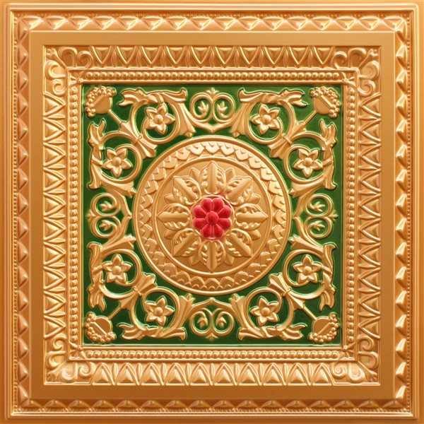 Dundee Deco Falkirk Perth 24-in x 24-in Victorian Gold, Green and Red ...