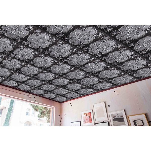 Dundee Deco Falkirk Perth Floral 24-in x 24-in Antique Silver Surface ...