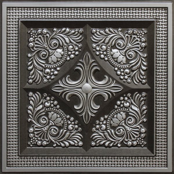 Dundee Deco Falkirk Perth 24-in x 24-in Floral Antique Silver Surface ...