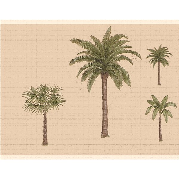 Dundee Deco Nature Green Brown Palm Trees Peel and Stick Wallpaper ...