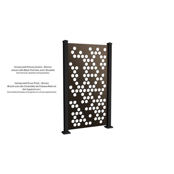 Sunbelly Privacy Screens 36-in x 68-in Bronze Aluminum Outdoor ...
