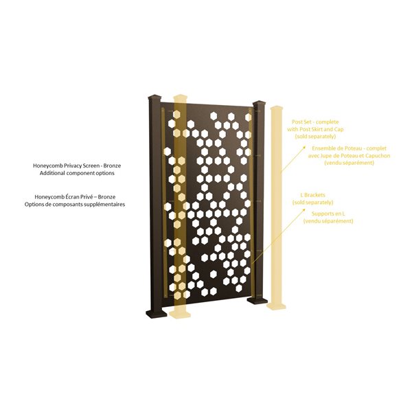 Sunbelly Privacy Screens 36-in x 68-in Bronze Aluminum Outdoor ...