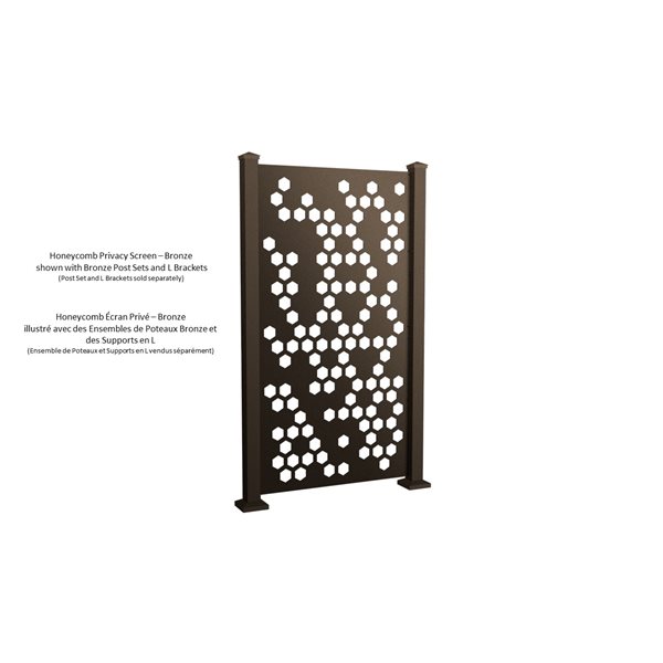 Sunbelly Privacy Screens 36-in x 68-in Bronze Aluminum Outdoor ...