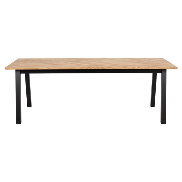Actona Brighton Rectangular Oak Veneer and Black MDF Dining Table 87597 ...