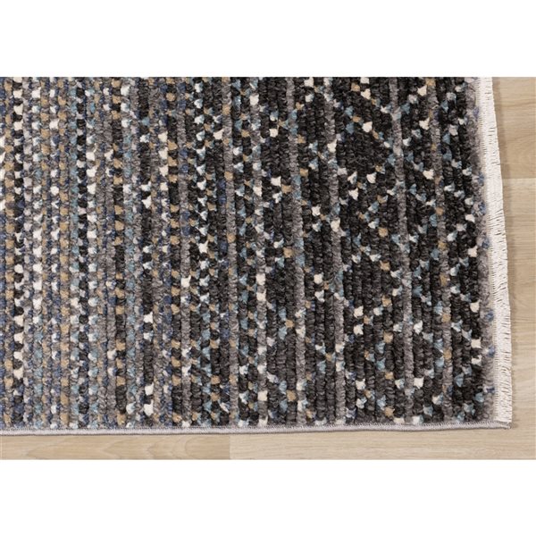 Kalora Calabar 8-ft x 10-ft Blue Rectangular Indoor Geometric ...