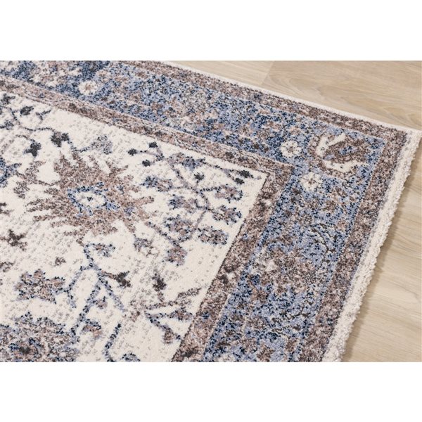 Kalora Safi 5-ft x 8-ft Cream Rectangular Indoor Medallion Vintage Area ...