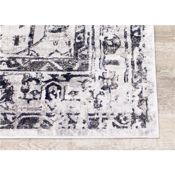 Kalora Chorus 3-ft x 5-ft Grey Rectangular Indoor Medallion Mid-century ...