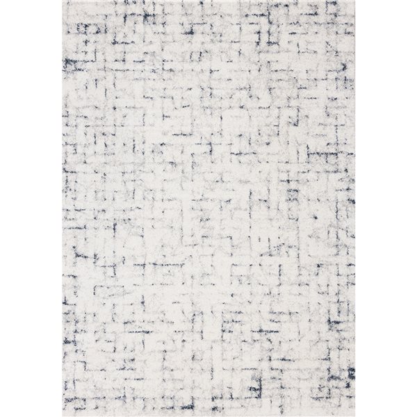 Kalora Sable 6-ft x 8-ft Cream Rectangular Indoor Geometric Mid-Century ...