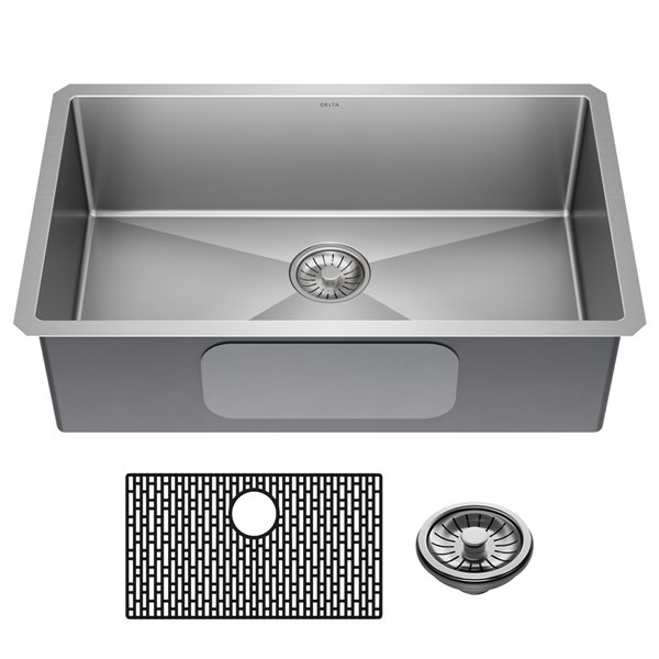 Delta Lenta Undermount 30-in x 16-in Stainless Steel Single Bowl ...