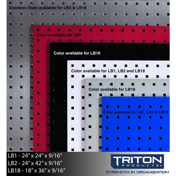 Triton Products LocBoard 24-in W x 42.5-in H White Steel Pegboards - 2 ...