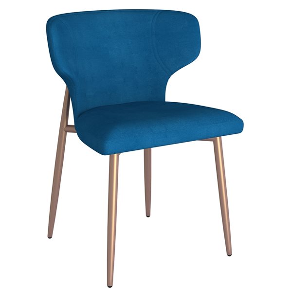 !nspire Blue Contemporary Velvet Upholstered Parsons Chair with Metal ...