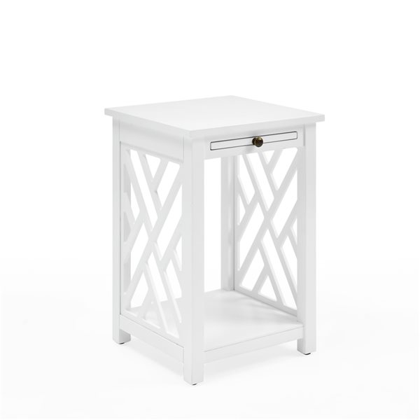 Alaterre Coventry White Wood Square End Table ANCT02WH | RONA