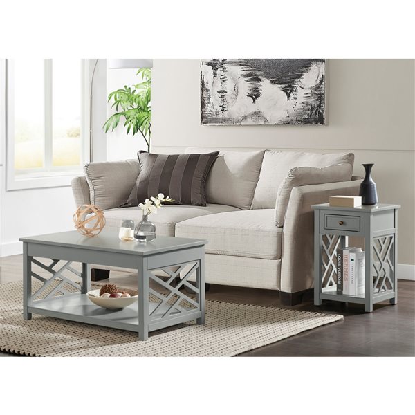 Alaterre Coventry Grey Pine Accent Table Set - 2-Piece ANCT011440 | RONA