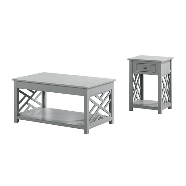 Alaterre Coventry Grey Pine Accent Table Set - 2-Piece ANCT011440 | RONA