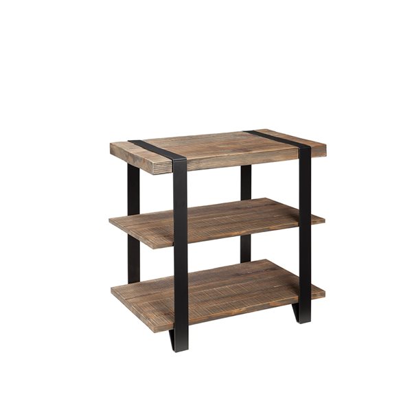 Alaterre Modesto Black and Brown Wood Rectangular End Table AMSA0120 | RONA