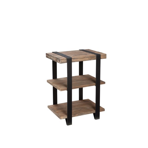 Alaterre Modesto Black and Brown Rectangular Wood End Table AMSA0220 | RONA