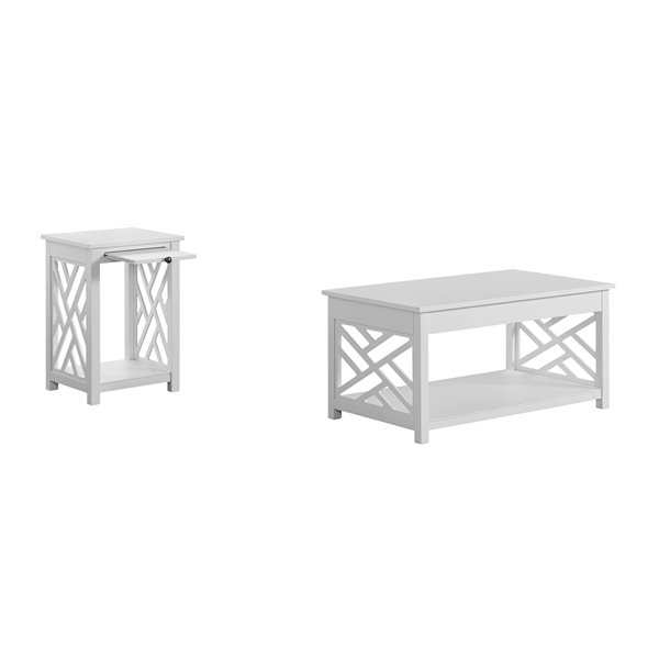 Alaterre Coventry 36-in White Pine Accent Table Set - 2-Piece ...