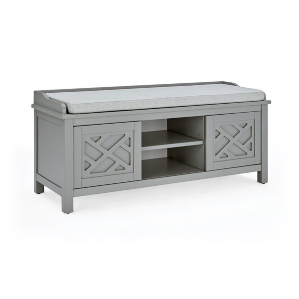 Alaterre Coventry Rustic Grey Accent Bench with Integrated Storage ...