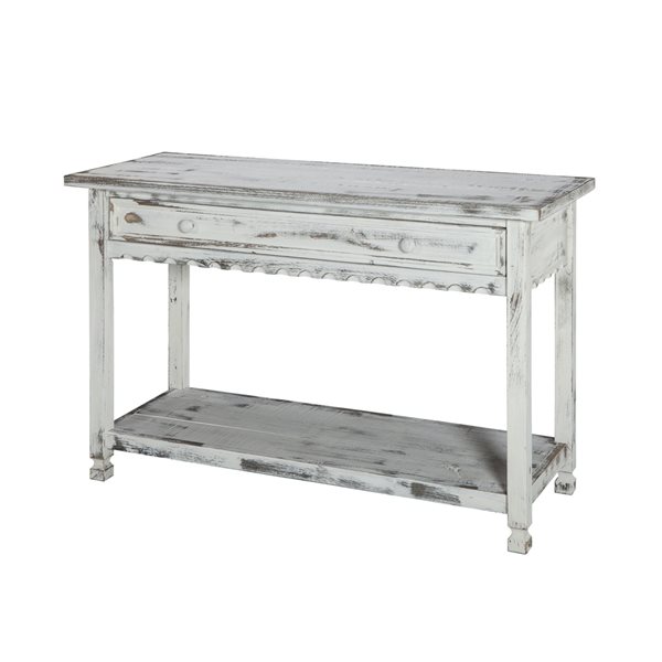 Alaterre Country Cottage White Rustic Console Table ACCA14WA | RONA