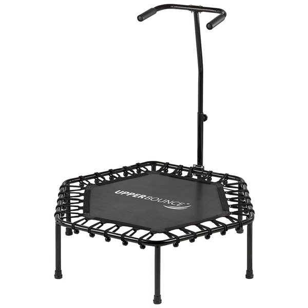 Upper Bounce 3.3-ft Hexagonal Black Mini Trampoline with Adjustable ...