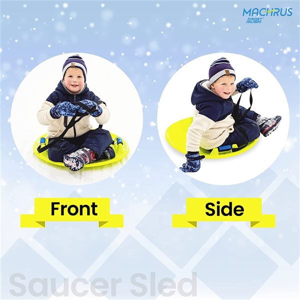 Frost Rush 1-Person Yellow Plastic Snow Sled with Uphill Pull Cord ...