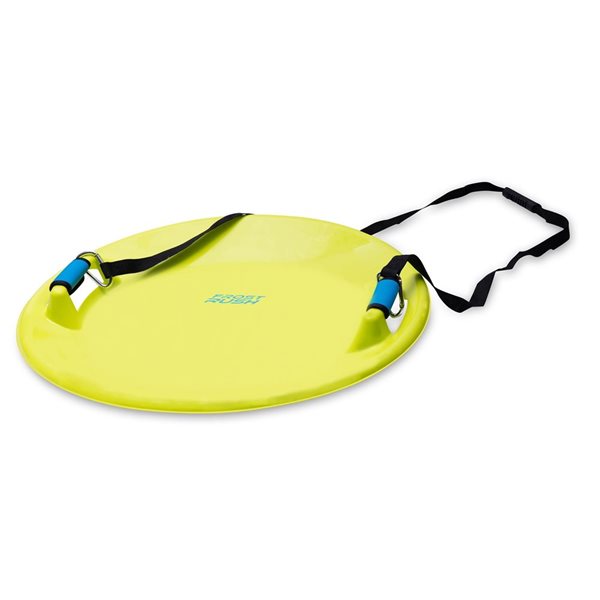 Frost Rush 1-Person Yellow Plastic Snow Sled with Uphill Pull Cord ...