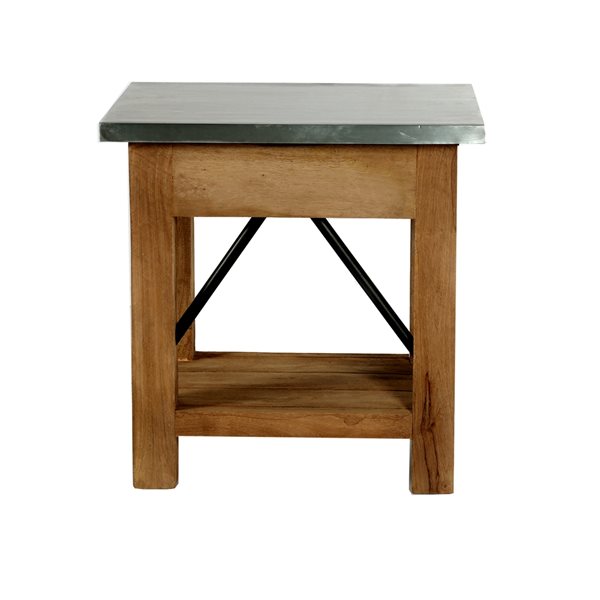 Alaterre Millwork Light Amber and Brown Wood Square End Table with ...