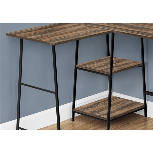Monarch Specialties 47.25-in Brown Composite Wood Modern/Contemporary ...