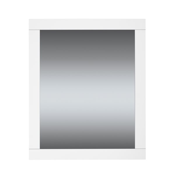 Luxo Marbre Nord 35-in Rectangular Bathroom Mirror in Matte White | RONA