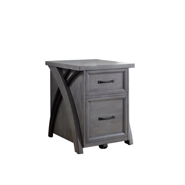 HomeTrend Isidore Grey Wood 2-Drawer File Cabinet 1702GY-18 | RONA