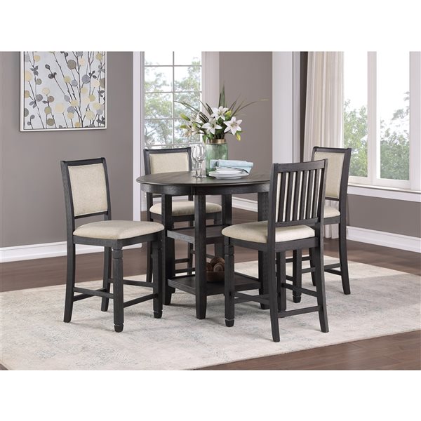 Table de comptoir (35 po à 36 po h.) fixe Asher par HomeTrend ronde en ...