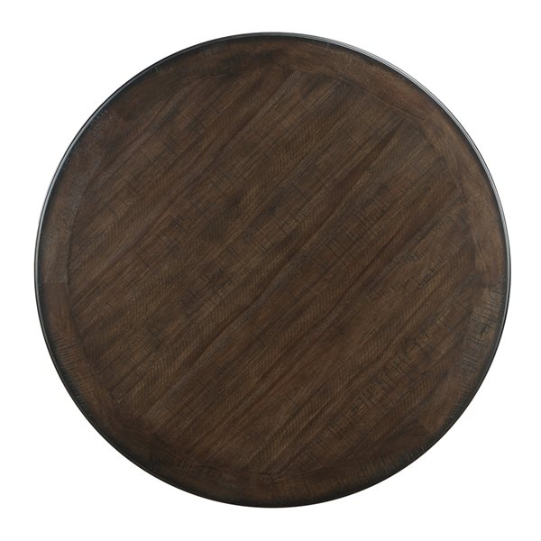 HomeTrend Asher Brown Wood Round Fixed Standard (30-in H) Table with ...