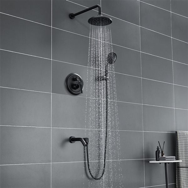 CASAINC Matte Black Built-in Shower System with Hand Shower | RONA