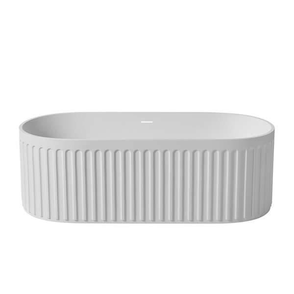 CASAINC 29.5-in x 67-in White Solid Surface Oval Center Drain ...